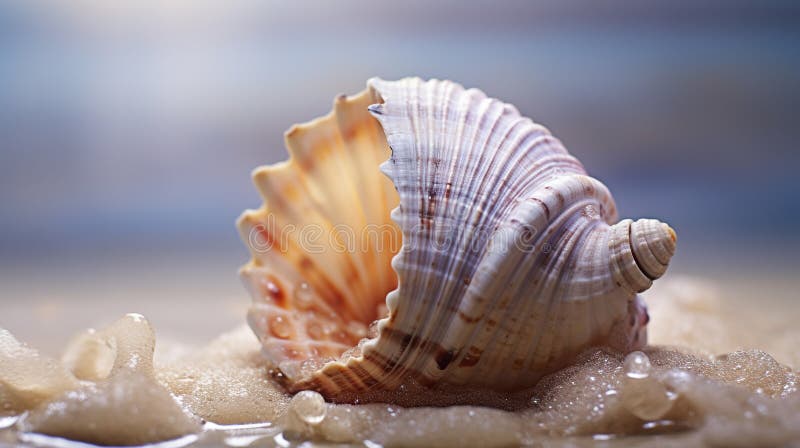 Sea Shell Macro. Generative Ai Stock Illustration - Illustration of ...