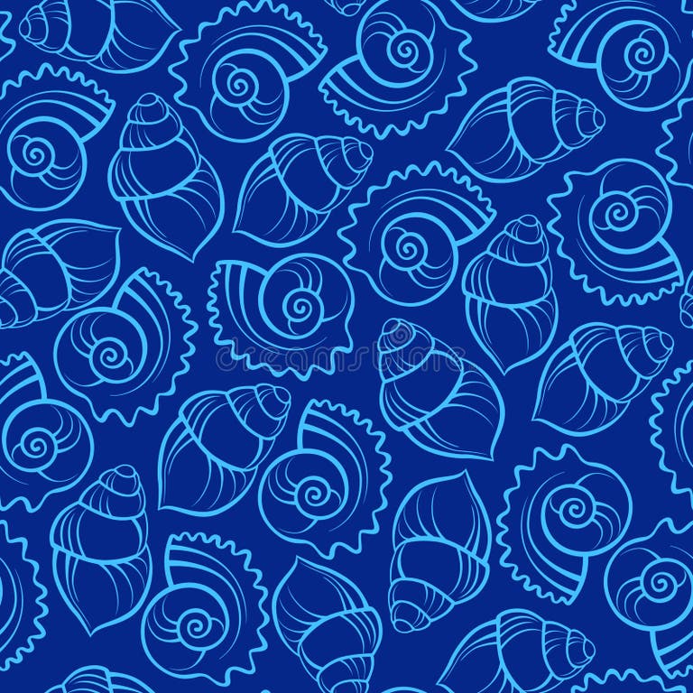 Sea shell seamless pattern stock vector. Illustration of feast - 15907155