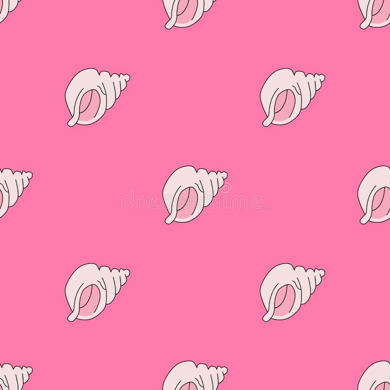 Sea shell seamless pattern stock vector. Illustration of exotic - 140098337