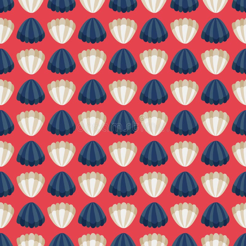 Sea Shell Seamless Pattern. Vintage Geometry Pattern Stock Vector ...