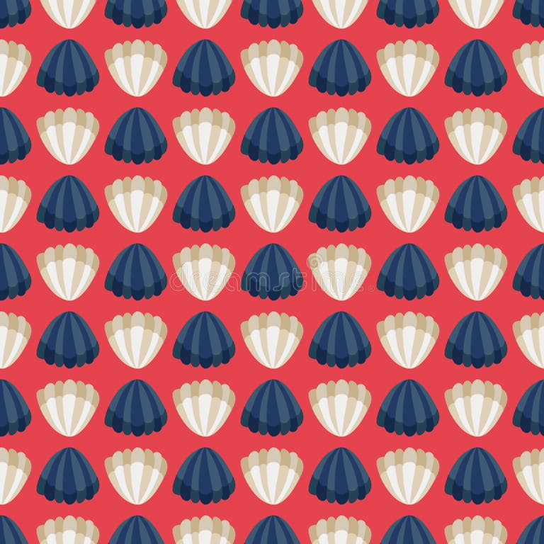 Sea Shell Seamless Pattern. Vintage Geometry Pattern Stock Vector ...