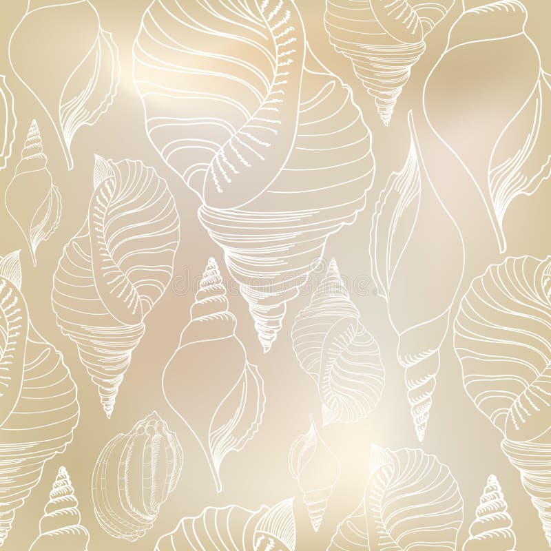 Sea Shell Seamless Texture. Beach Resort Wallpaper. Stock Vector ...