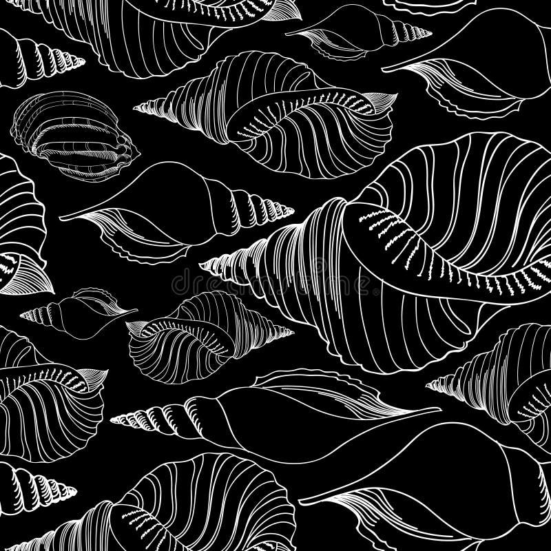 Sea Shell Seamless Texture. Beach Resort Wallpaper. Stock Illustration ...