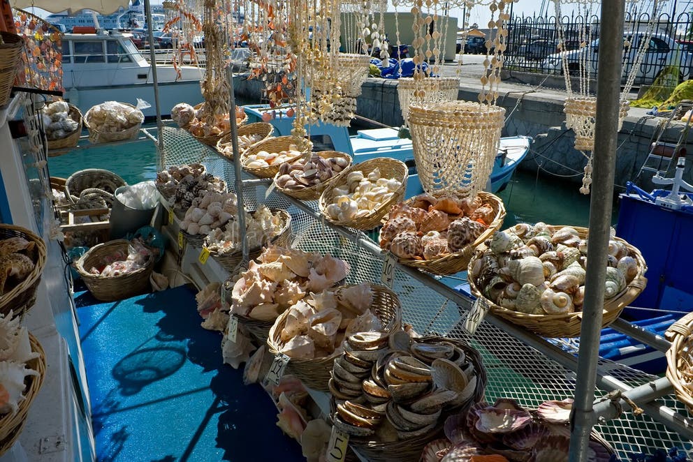 Sea shell store stock image. Image of store, rhodes, harbor - 2801717