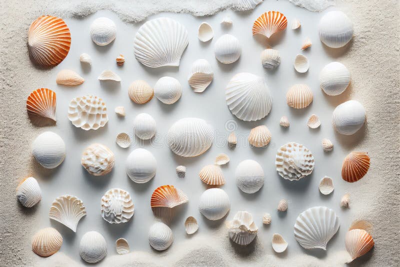 Sea Shell Texture Background, Colorful Seashell Pattern, Sea Shells on ...