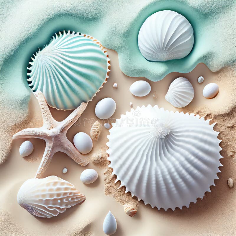 Sea Shell Texture Background, Colorful Seashell Pattern, Sea Shells on ...