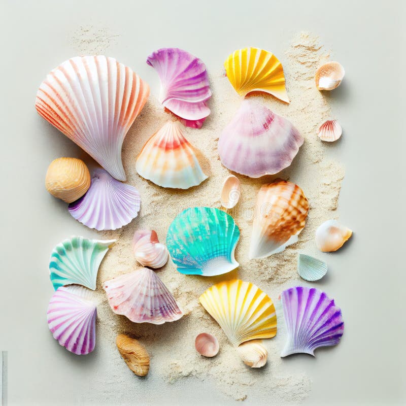 Varicolored Shells Stock Illustrations – 18 Varicolored Shells Stock ...