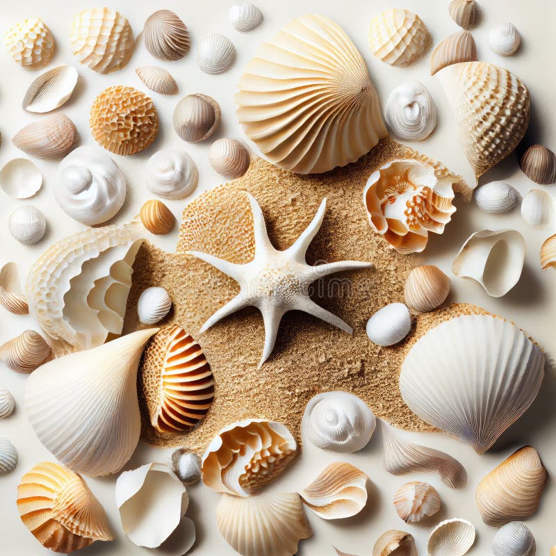 Sea Shell Texture Background, Colorful Seashell Pattern, Sea Shells on ...