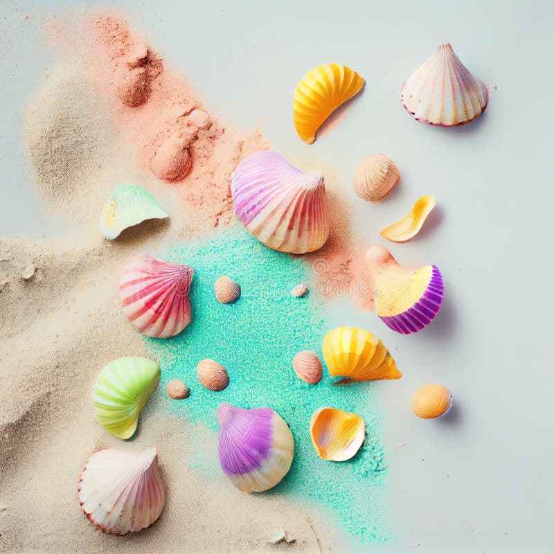Sea Shell Texture Background, Colorful Seashell Pattern, Sea Shells on ...