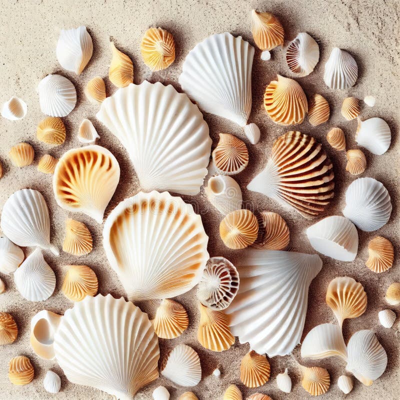 Sea Shell Texture Background, Colorful Seashell Pattern, Sea Shells on ...