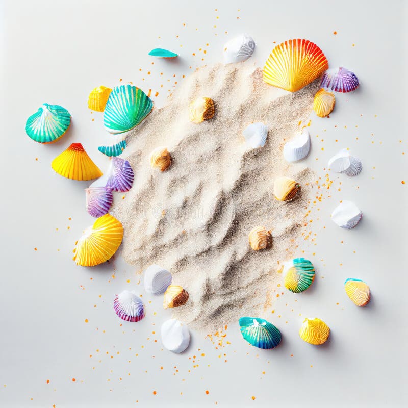 Watercolor Beach with Sea Waves, Aquarelle Ocean Tide, Vacation ...