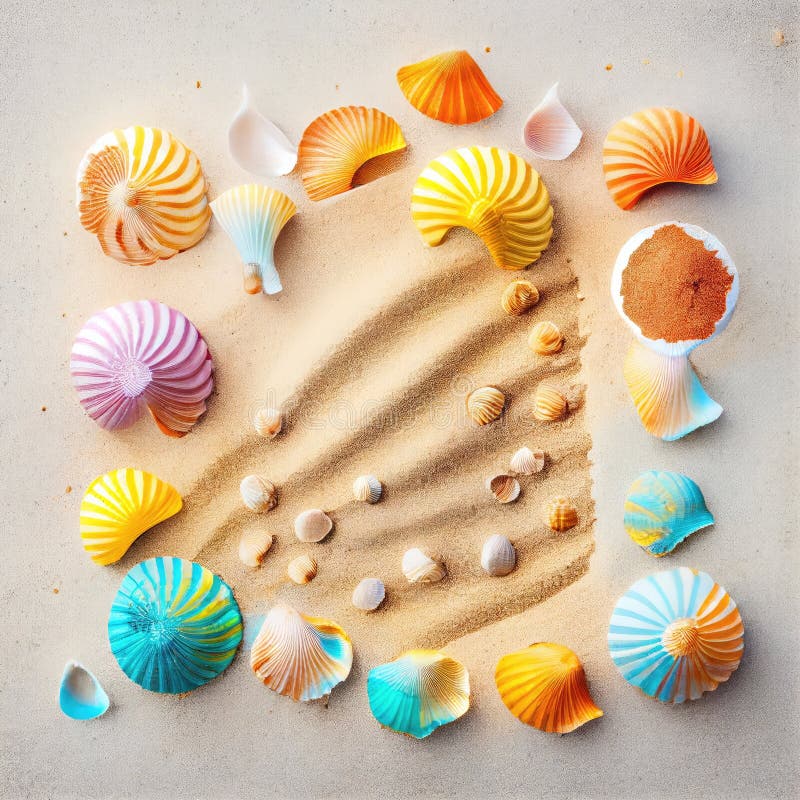 Sea Shell Texture Background, Colorful Seashell Pattern, Sea Shells on ...
