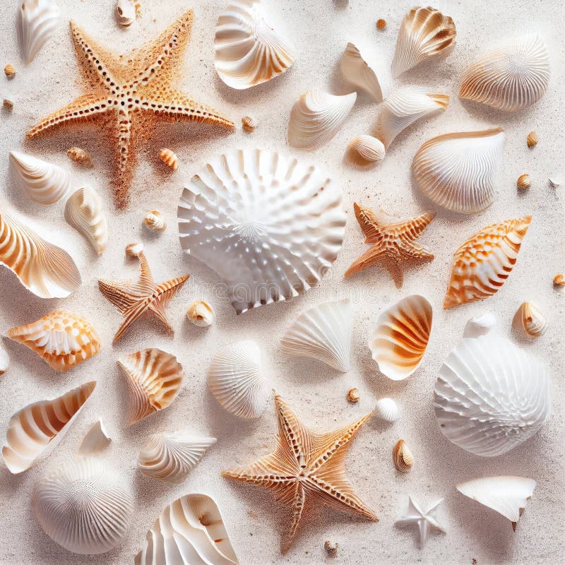 Pattern of Shells, Corals and Algae for Wallpaper and Design Stock ...