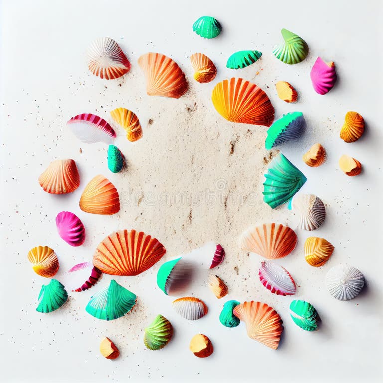 Sea Shell Texture Background, Colorful Seashell Pattern, Sea Shells on ...