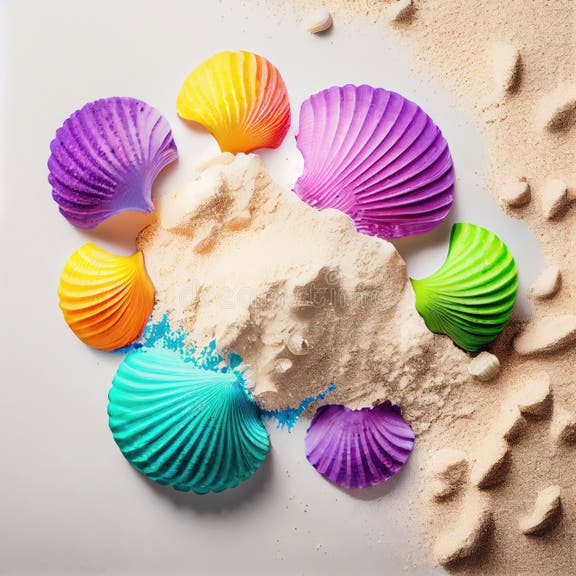 Sea Shell Texture Background, Colorful Seashell Pattern, Sea Shells on ...