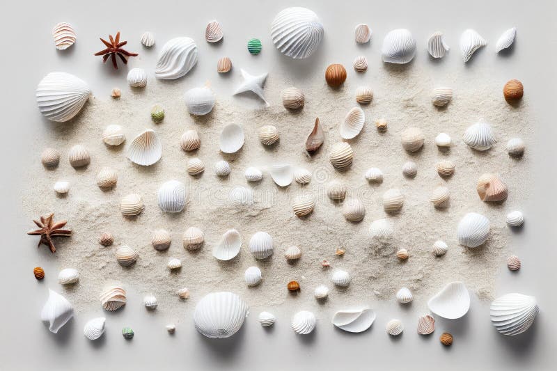Sea Shell Texture Background, Colorful Seashell Pattern, Sea Shells on ...