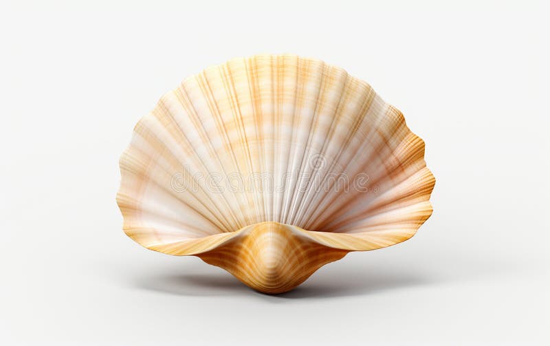 A Sea Shell on a White Background. Generative by Ai Stock Illustration ...