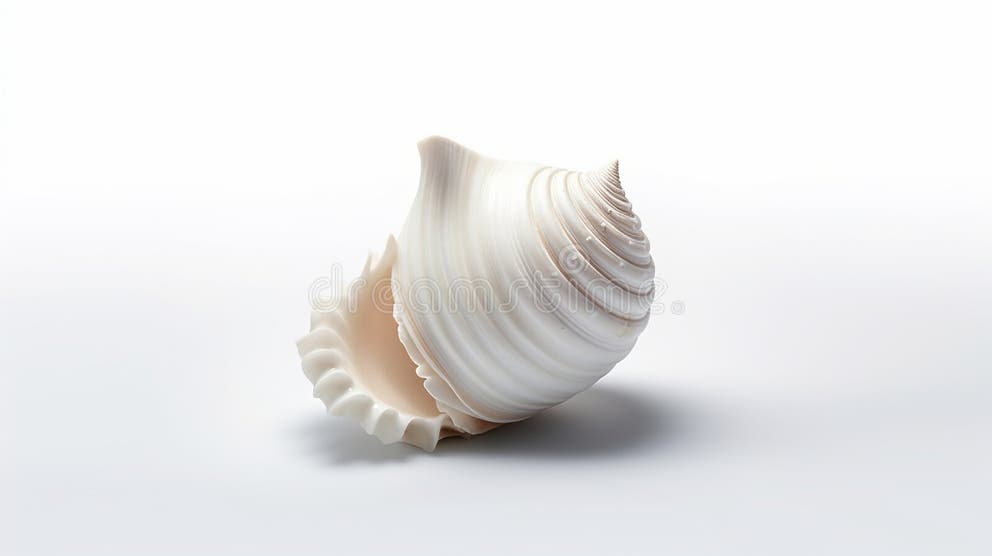 Sea Shell on White Background, Generative Ai Stock Illustration ...