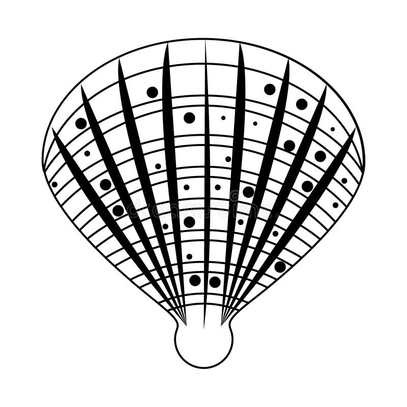 Sea Shells Icon Cartoon Isolated in Black and White Stock Vector ...