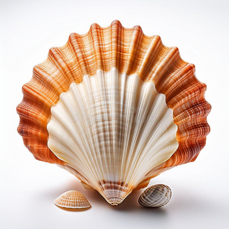 Sea Shells Isolated on the White Stock Illustration - Illustration of ...