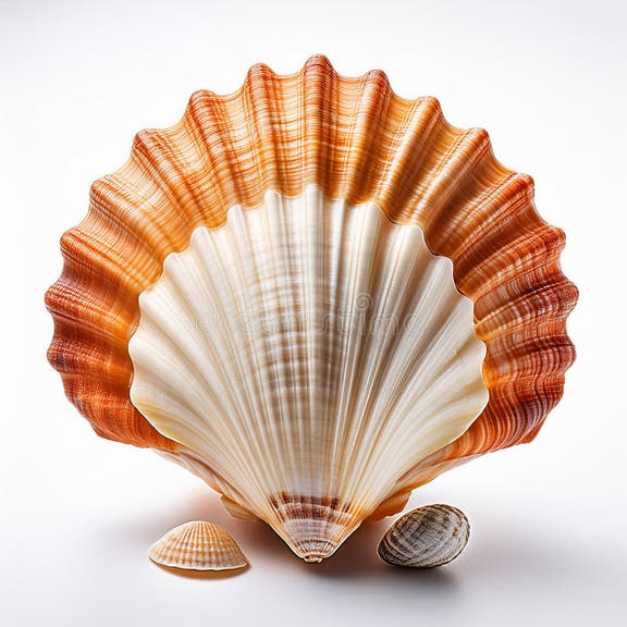 Sea Shells Isolated on the White Stock Illustration - Illustration of ...
