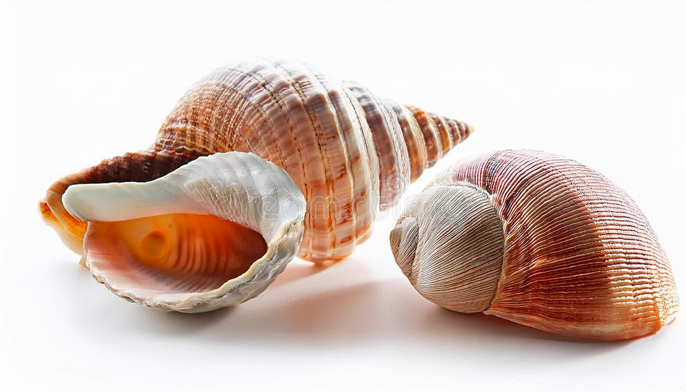 Sea Shells Isolated on the White Stock Illustration - Illustration of ...