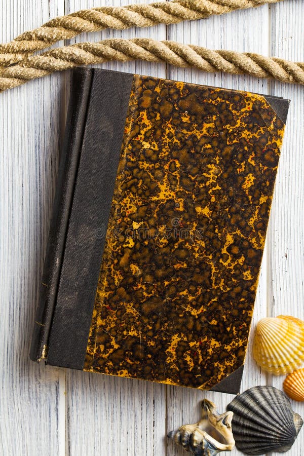 Sea shells and old book stock photo. Image of life, collection - 32292352