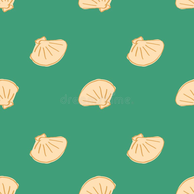 Sea Shells Seamless Pattern Design Stock Vector - Illustration of ...