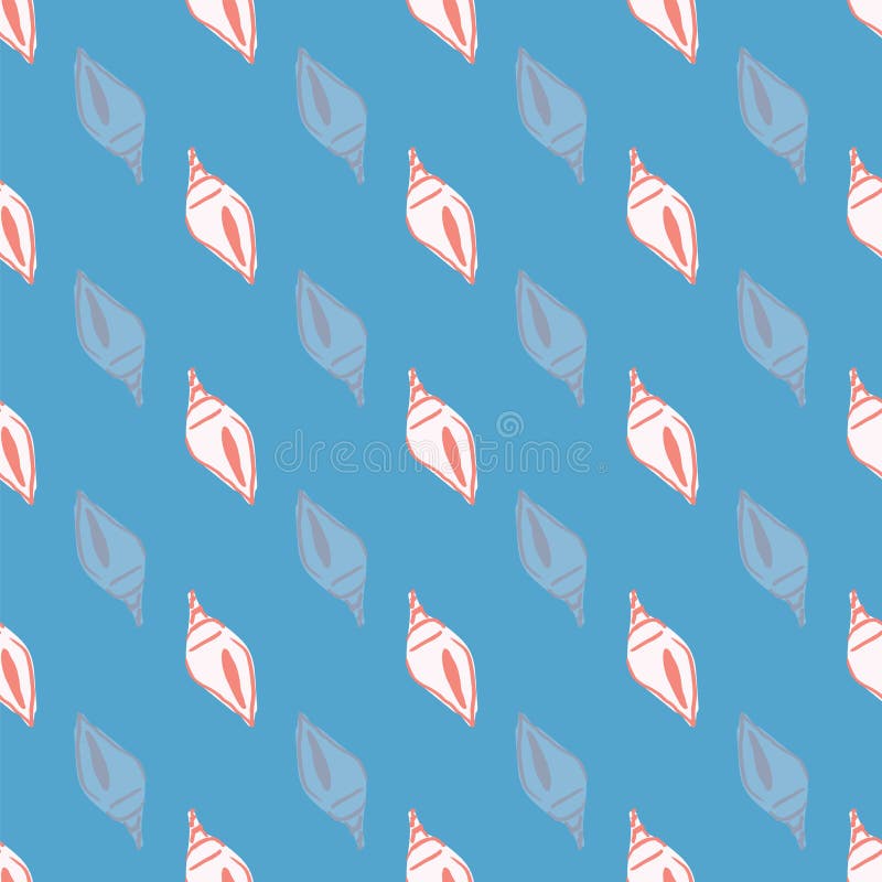 Sea Shells Seamless Pattern Design Stock Vector - Illustration of ...