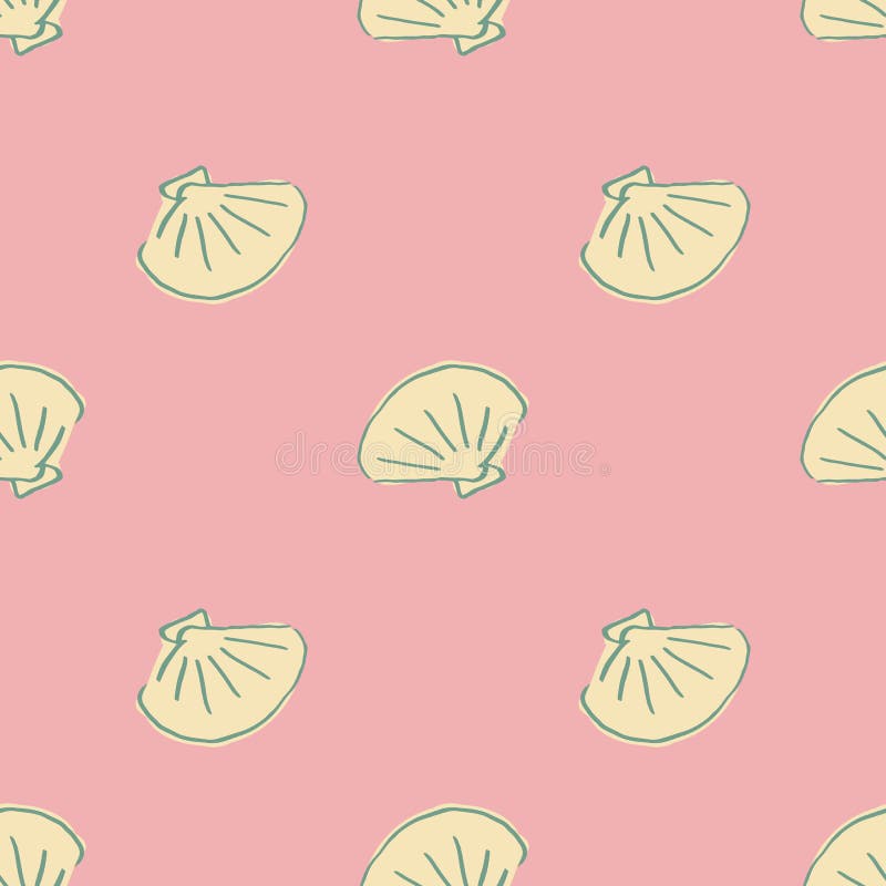 Sea Shells Seamless Pattern Design Stock Vector - Illustration of ...