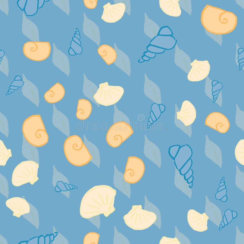 Sea Shells Seamless Pattern Design Stock Vector - Illustration of ...