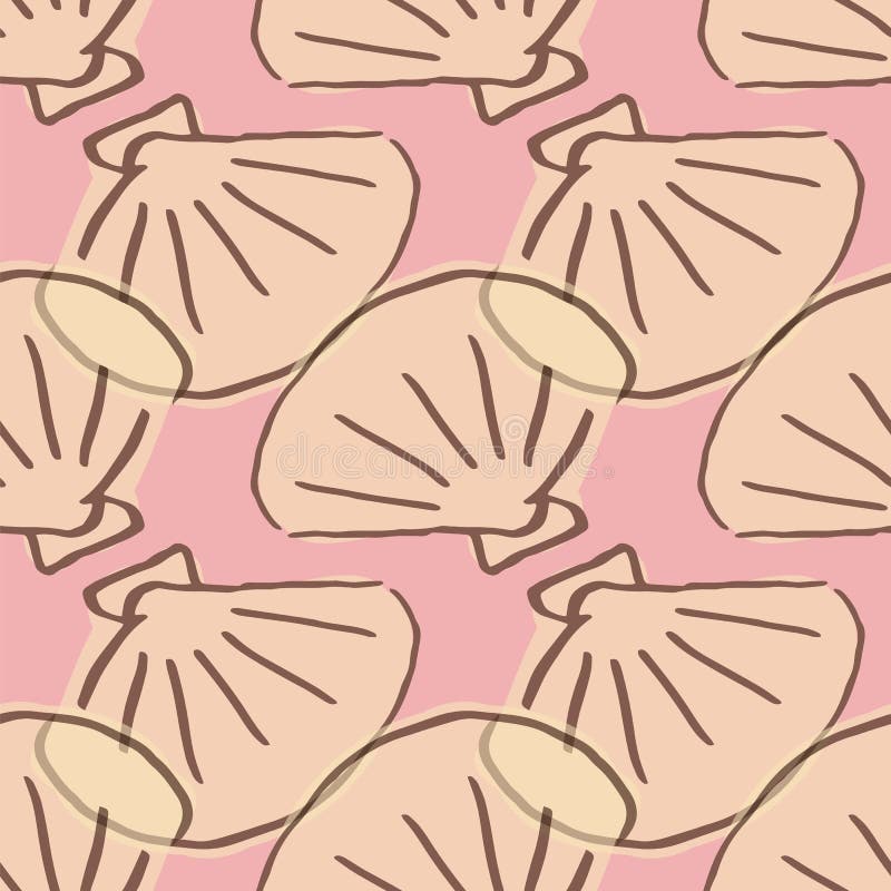 Sea Shells Seamless Pattern Design Stock Vector - Illustration of ...