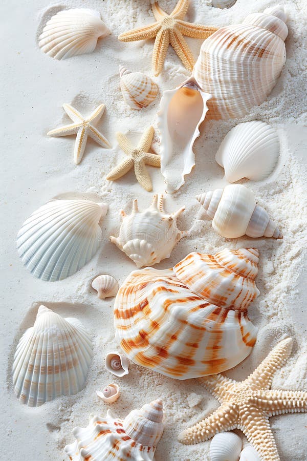 Sea Shells and Starfish on the Beach Stock Photo - Image of coastlines ...