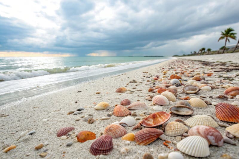 Sea Shells Textured Background Stock Illustration - Illustration of ...