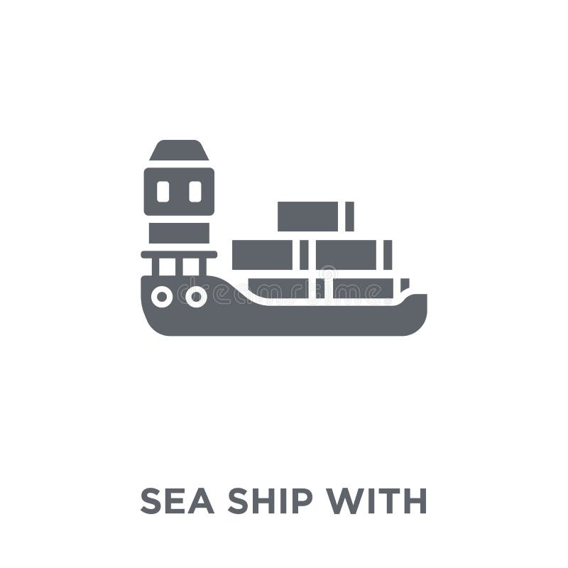 Sea Ship with Containers Icon from Delivery and Logistic Collect Stock ...