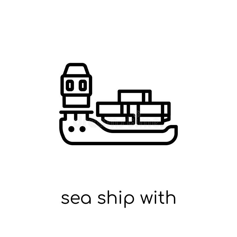 Sea Ship with Containers Icon from Delivery and Logistic Collect Stock ...