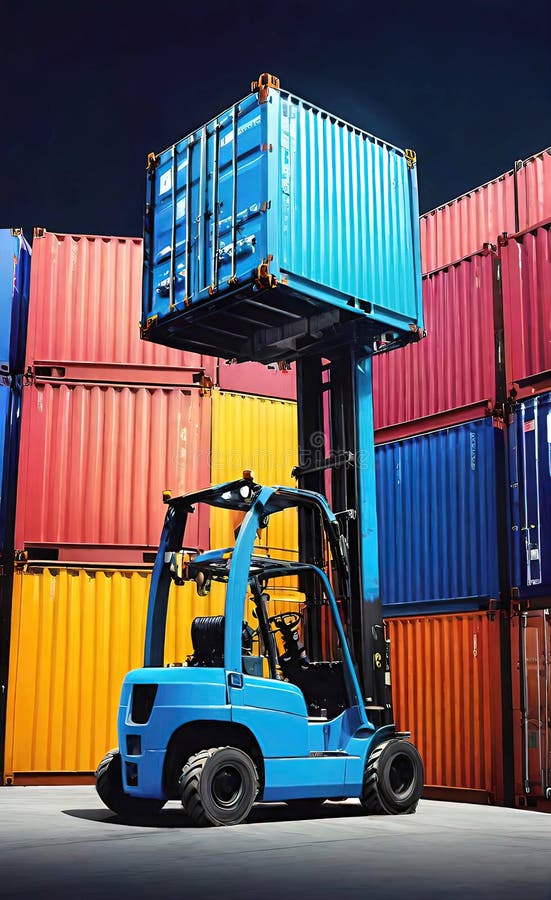 Sea ??shipping Containers on a Loading Platform in a Port with Space ...