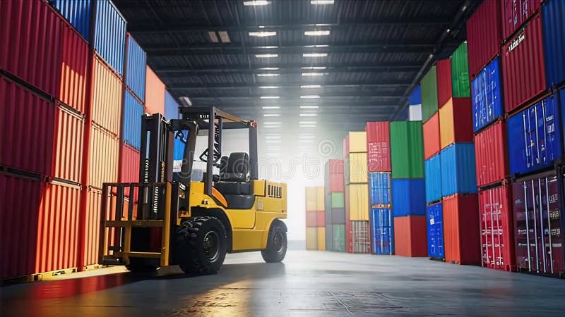 Sea ??shipping Containers on a Loading Platform in a Port with Space ...