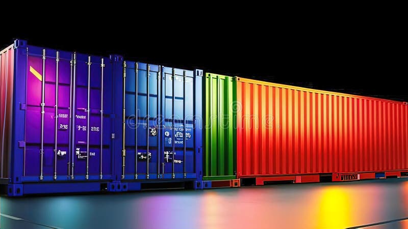 Sea ??shipping Containers on a Loading Platform in a Port with Space ...