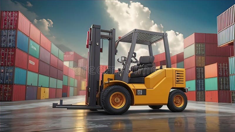 Sea ??shipping Containers on a Loading Platform in a Port with Space ...