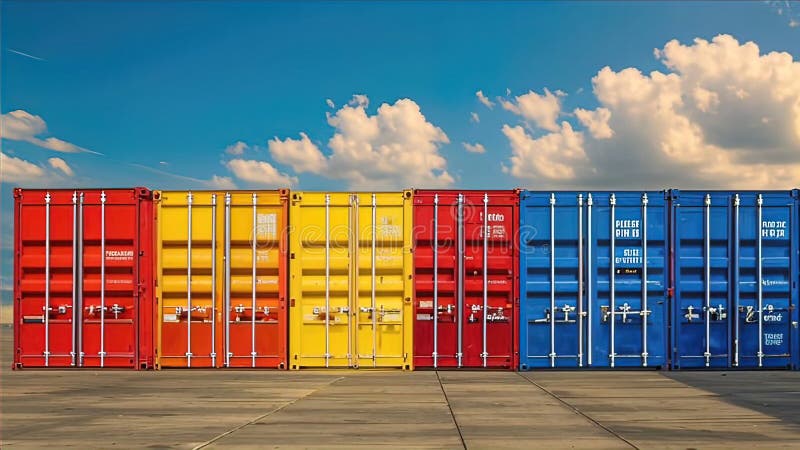 Sea ??shipping Containers on a Loading Platform in a Port with Space ...