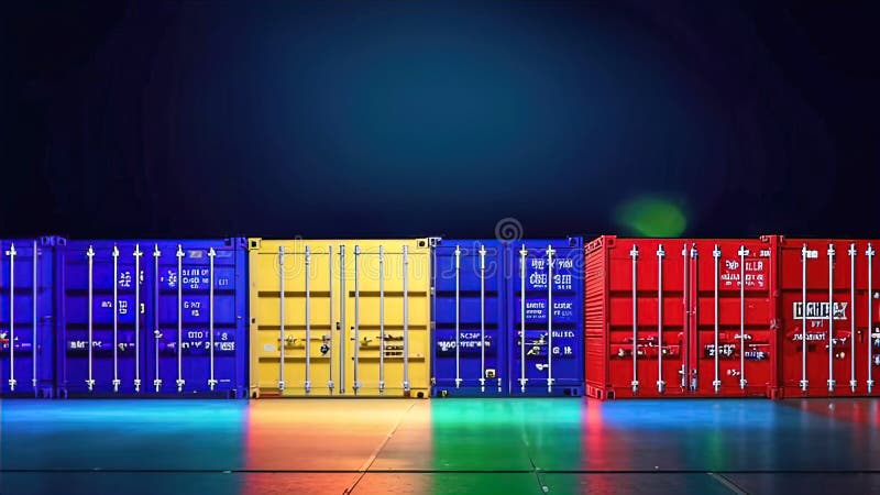 Sea ??shipping Containers on a Loading Platform in a Port with Space ...