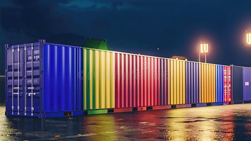 Sea ??shipping Containers on a Loading Platform in a Port with Space ...