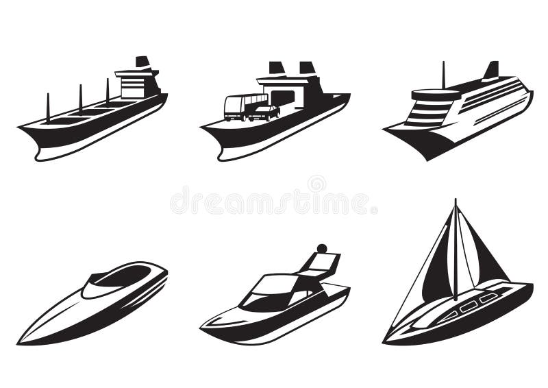Ship and boat icons stock vector. Illustration of speed - 28113821