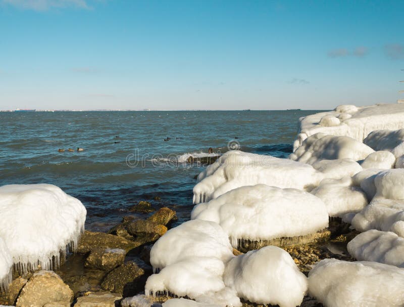 Sea shore in ice stock image. Image of range, dramatic - 37506585