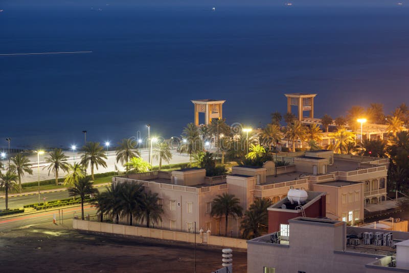 Sea shore in Kuwait City stock image. Image of landscape - 147348611
