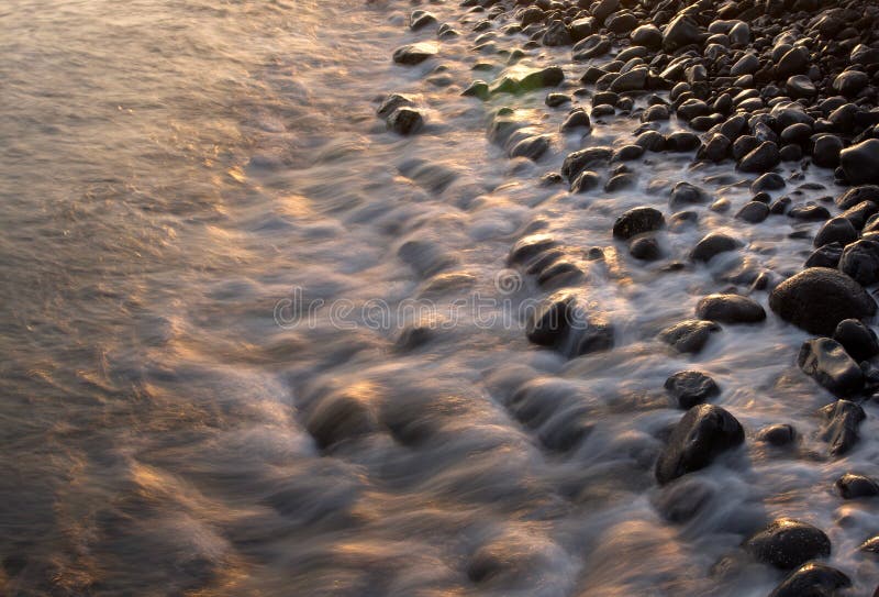 The Sea Shore in Light of Rising Sun Stock Image - Image of landscape ...