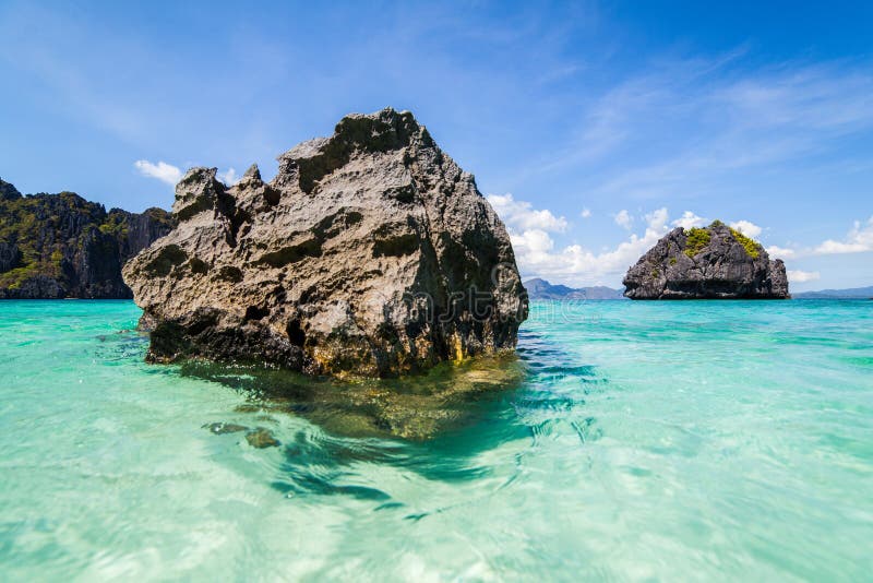 Sea shore with rocks stock image. Image of palawan, holiday - 33907245