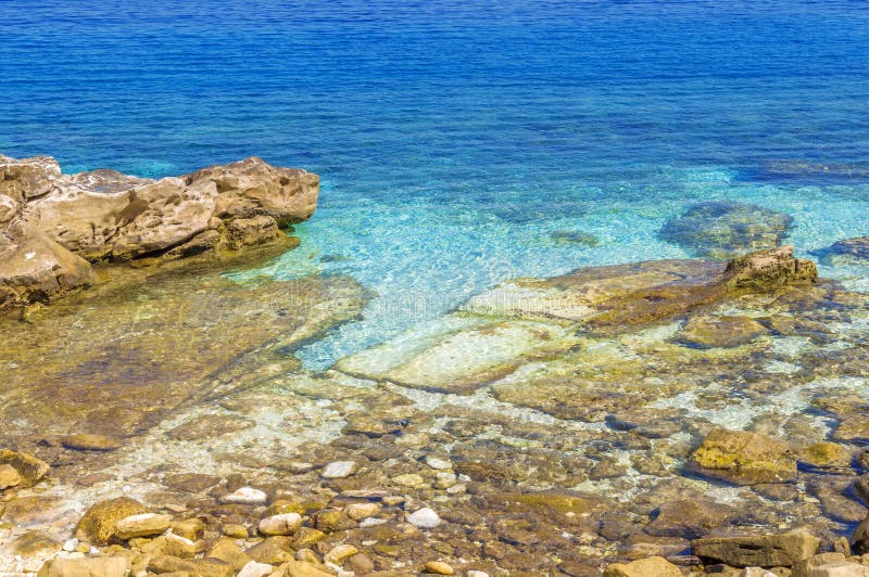 Sea Shore and Stones Close Background in Greece Stock Photo - Image of ...