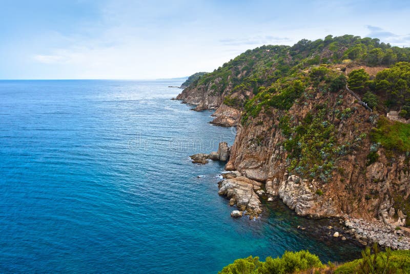 Sea Shore in Tossa De Mar, Spain Stock Image - Image of seacoast ...